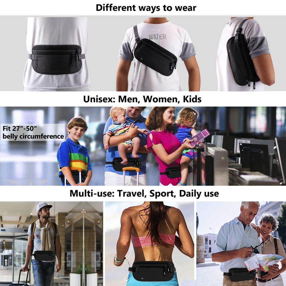 Travel Money Belt Hidden Wallet Passport Money Waist Belt Bag Slim ...