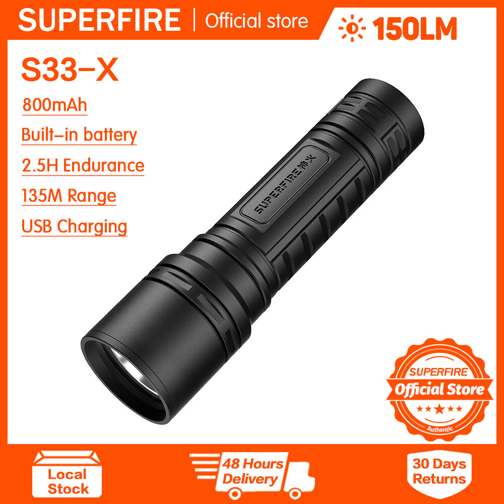 SUPERFIRE S33-X 7W Mini LED Flashlight USB Rechargeable EDC Torch for ...