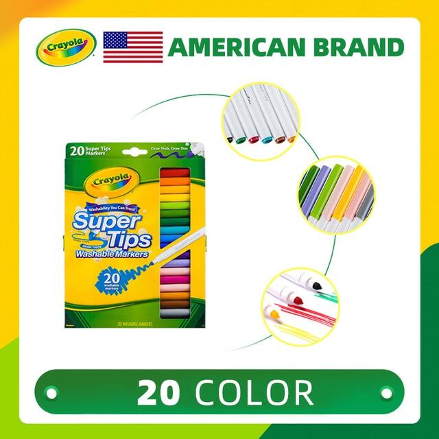 Crayola Super Tips 50 Rotuladores Fine Line Washable Markers สีน้ำเด็ก ...