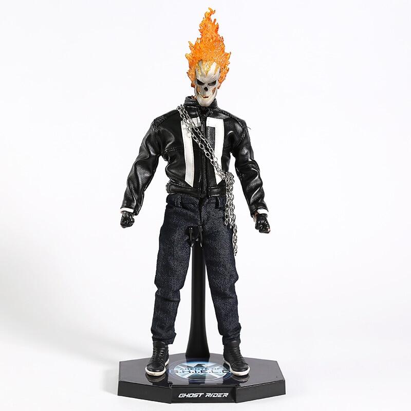 Ghost Rider 1/6 PVC ตุ๊กตาขยับแขนขาได้สะสมของเล่นโมเดลกับไฟ LED - hdch ...