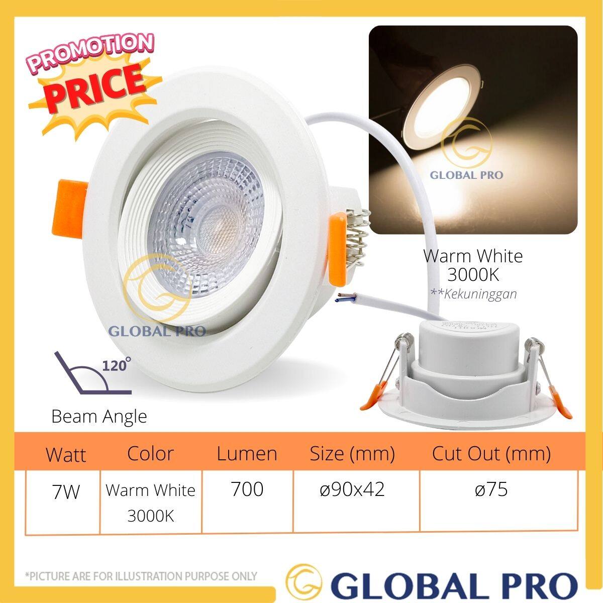 7W 36° Angle LED Eye Ball Downlight Retrofit Spotlight Thin Ceiling ...