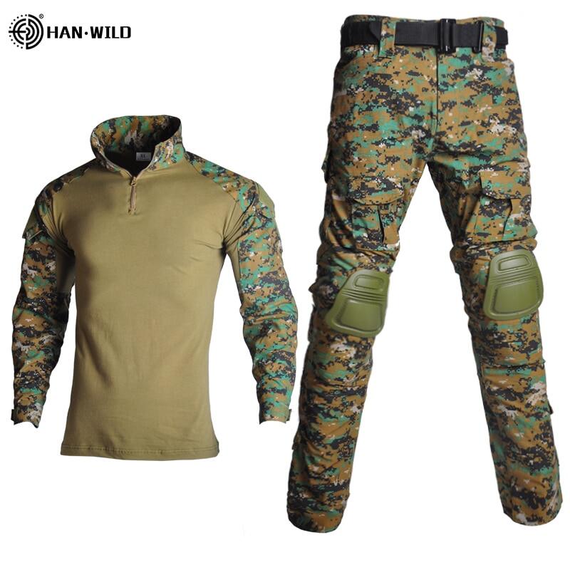 Tactical Camouflage Military Uniform Clothes Suit Men US Army Clothes ...