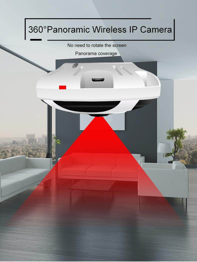 LOOSAFE 2.0MP 360 พาโนรามา IP Camera ไร้สาย IP แบบไร้สายฟิชอาย Camera ...