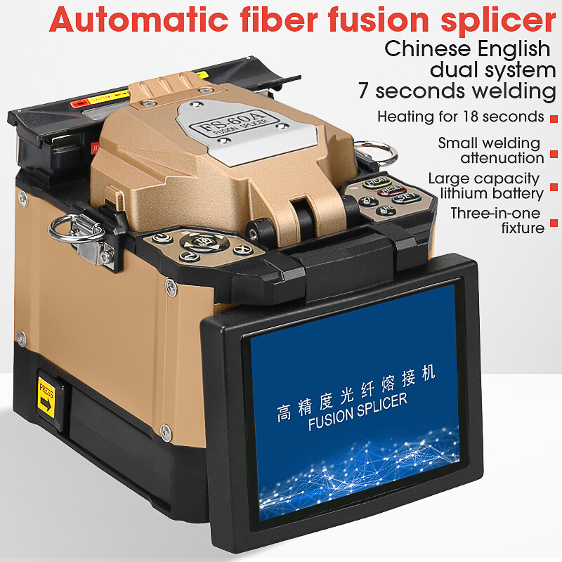 FS-60A Golden Fully Automatic Fusion Splicer Machine Fiber Optic Fusion ...