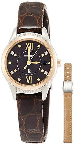 SEIKO นาฬิกาข้อมือ Lukia Pierre Herm? จำกัด1500วิทยุพลังงานแสงอาทิตย์เพชรสีน้ำตาลสีน้ำตาลจระเข้ ...