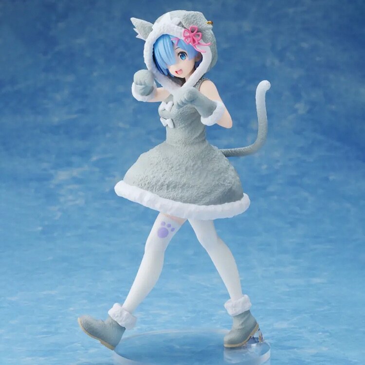 Rem Ram Anime Figure RE: Zero-Starting Life In Another World Kawaii Cat ...