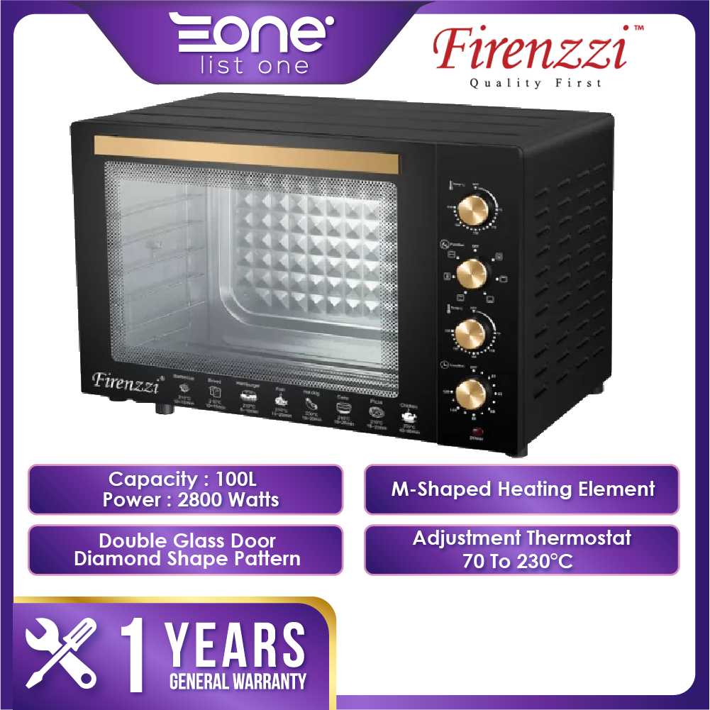 Firenzzi 100L Counter Top Oven TO-5210 | TO-5110 | 6 Cooking Functions ...