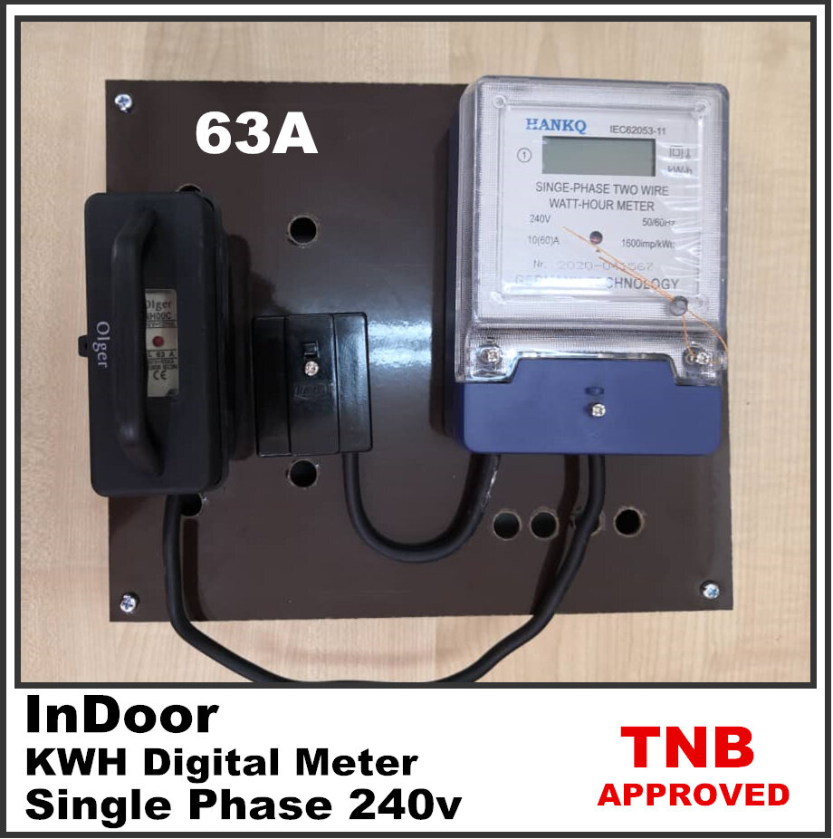 kWH TNB Single Phase DIGITAL METER FULL SET 63A INDOOR C/W CUT OUT 63A ...
