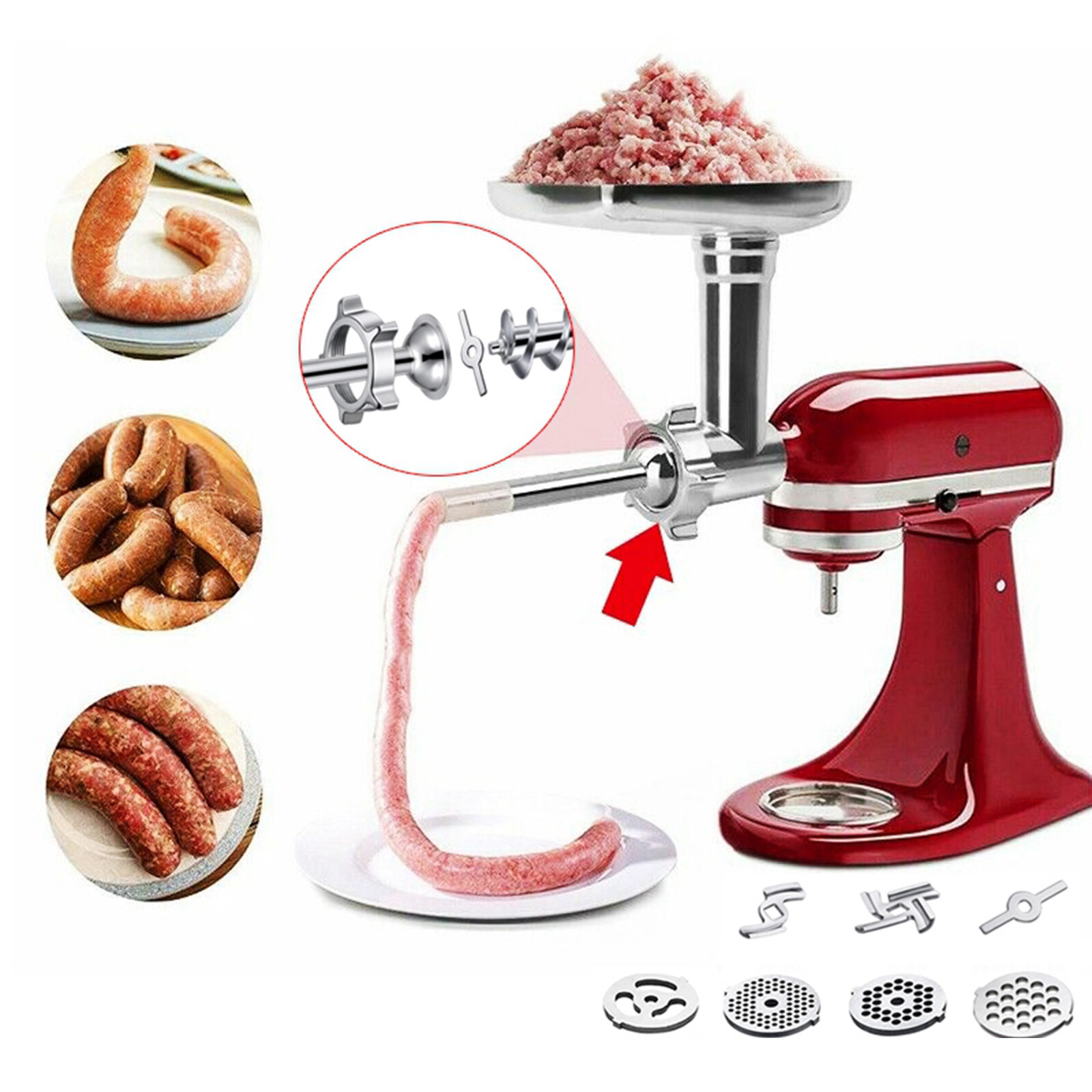 BNTECH Meat Grinder Attachment Slicer for KitchenAid Meat Mincer ...