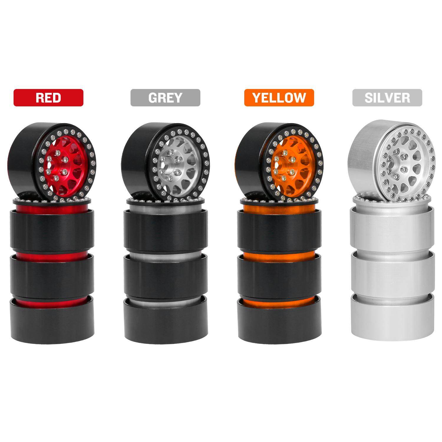 4PCS Metal 1.9 Beadlock Wheel Rim Hub for 1/10 Traxxas Hsp Redcat Rc4wd Tamiya Axial SCX10 D90 ...