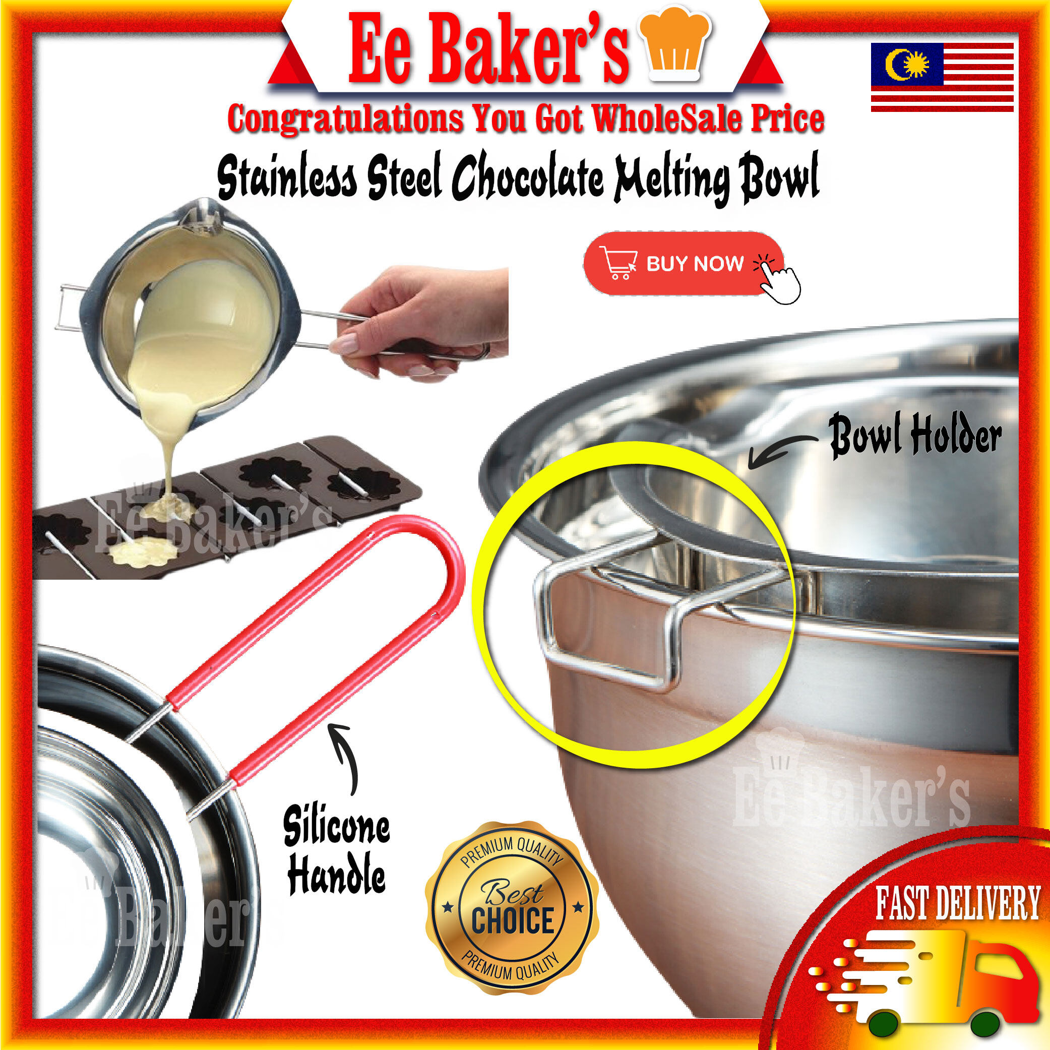 Stainless Steel Chocolate Melting Pot Cheese Butter Candy Melting Pot ...