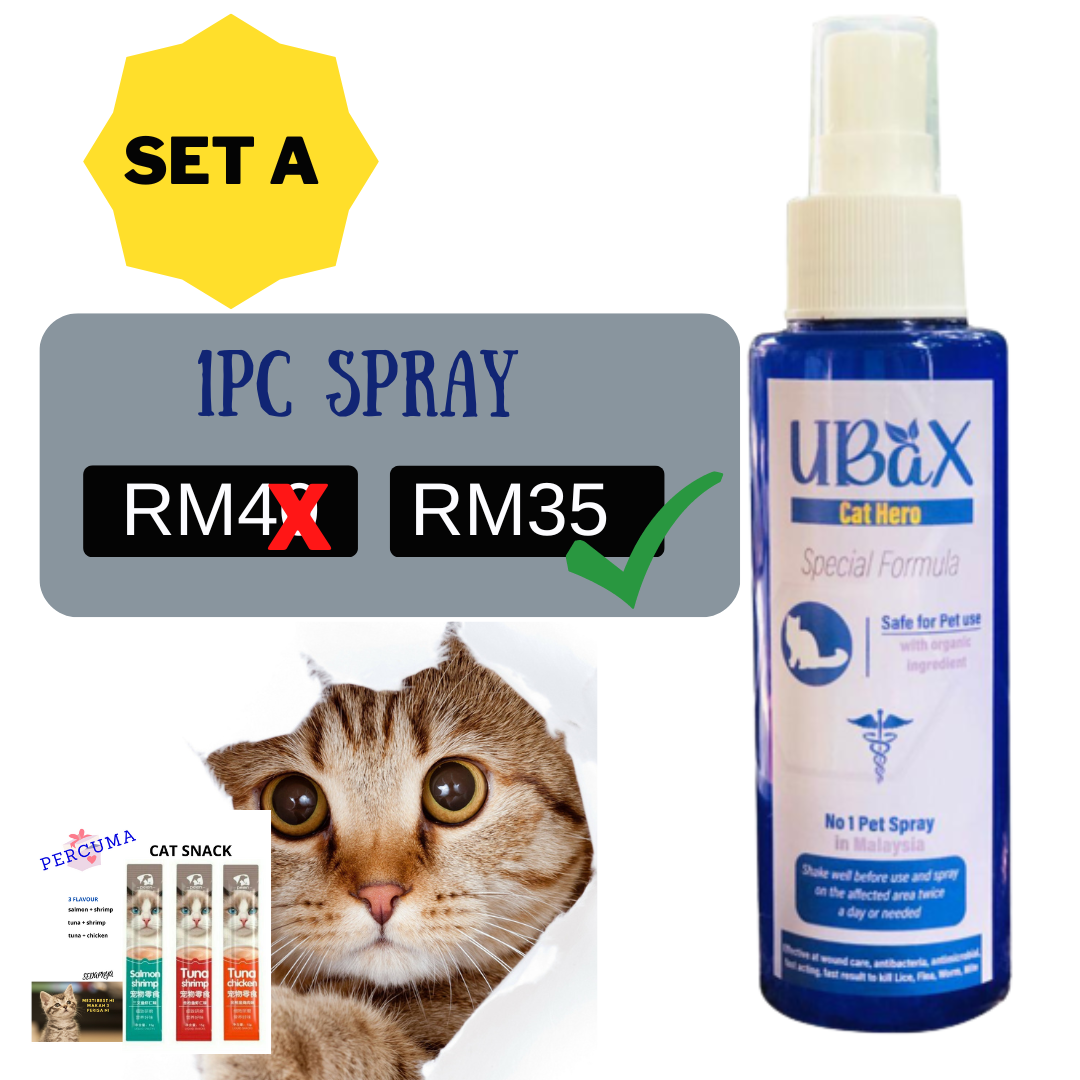 Spray Ubax Pet Spray Masalah Kutu Hama Gatal badan Earmite Pet Spray ...