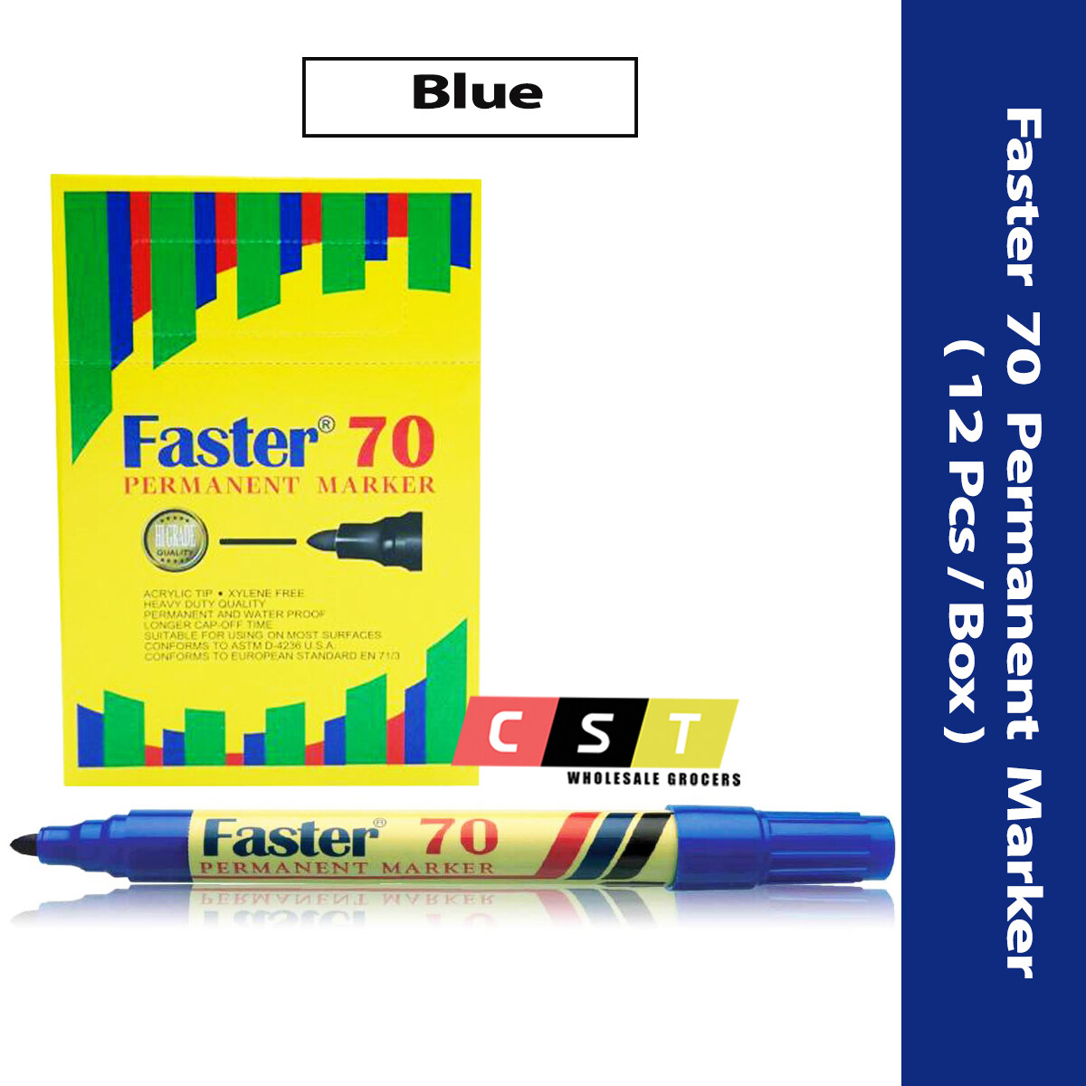 Faster 70 Permanent Marker (12 Pcs/Box) | Lazada