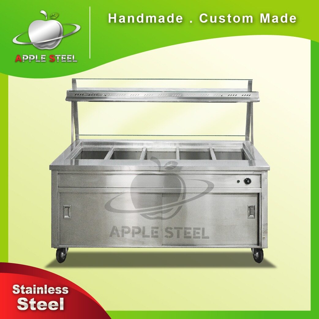 304 Stainless Steel Bain Marie Counter/ Handmade Food Warmer Display ...