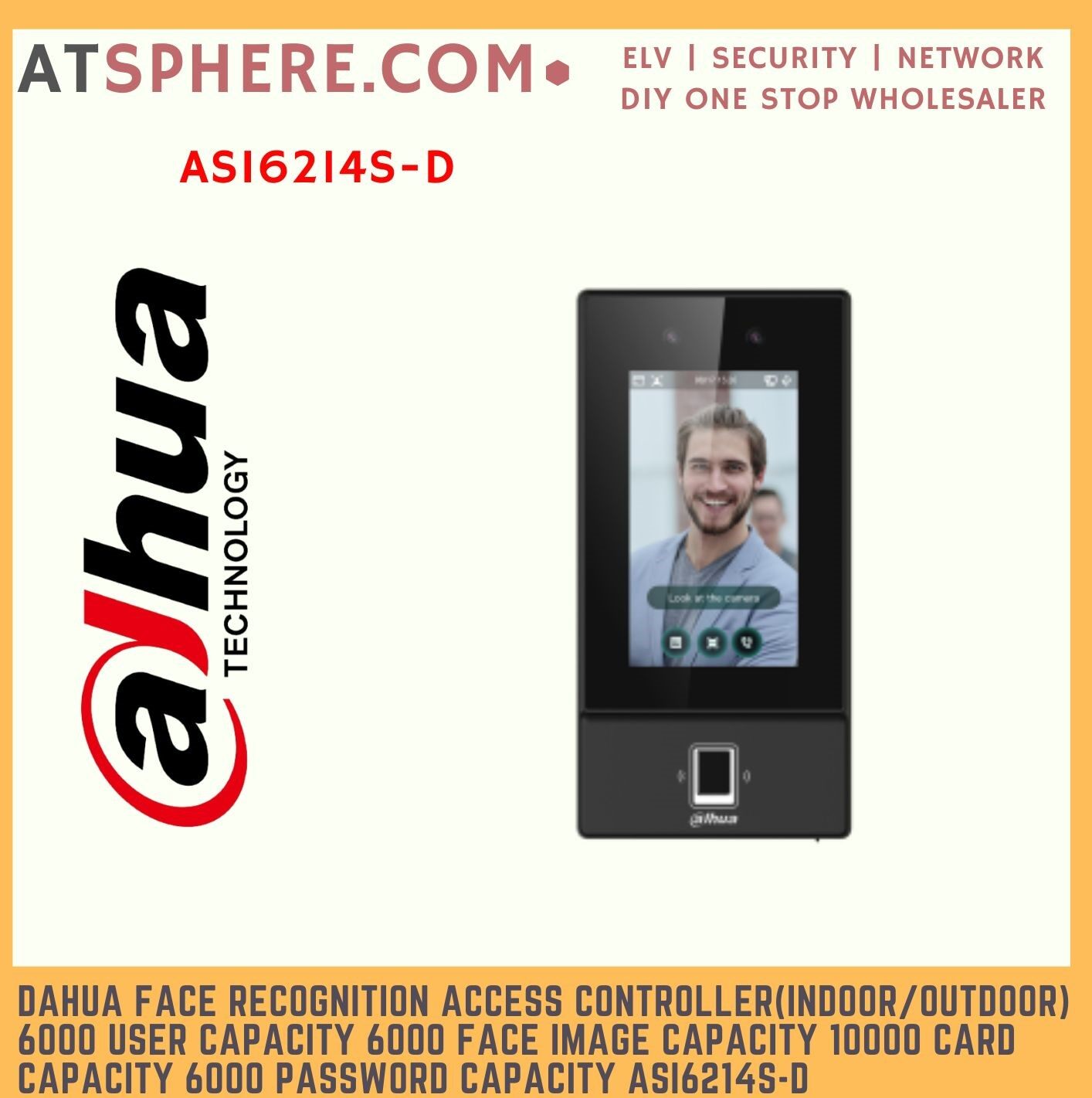 DAHUA Face Recognition Access Controller(Indoor/Outdoor) 6000 User ... DAHUA Face Recognition Access Controller(Indoor/Outdoor) 6000 User ...
