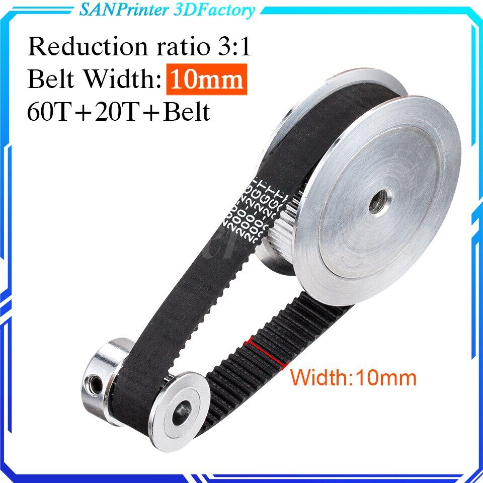 GT2 Timing Belt Pulley 60Teeth 20Teeth 5Mm/8Mm Reduction 3:1/1:3 Belt ...