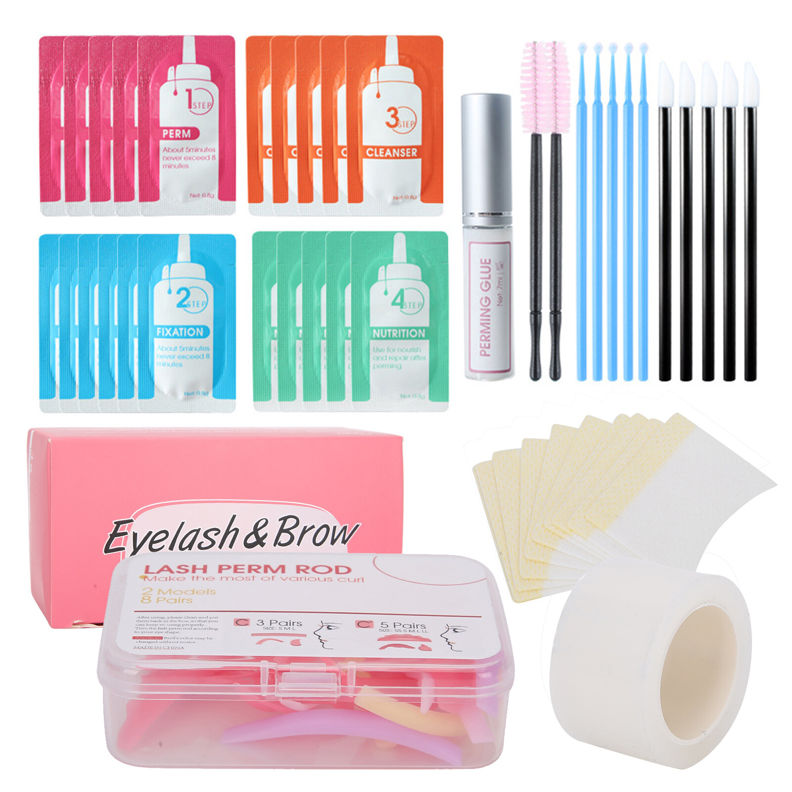 23Ml 2-In 1 Eyebrow Eyelash Perming Kit Mild Eyelash Eyebrow Curling ...