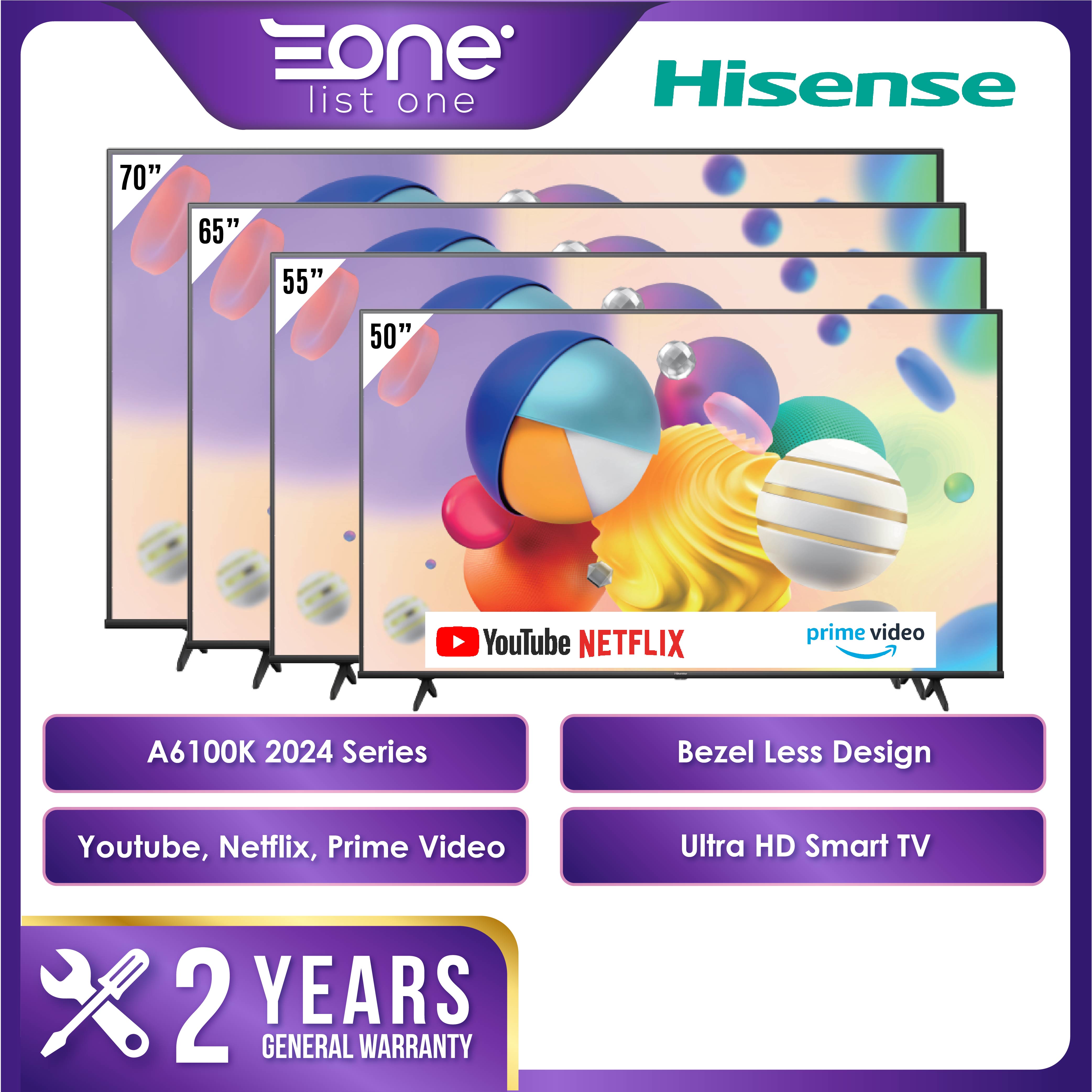 Hisense A6100K Series 4K UHD Smart TV Vidaa TV (70") 70A6100K (50 ...