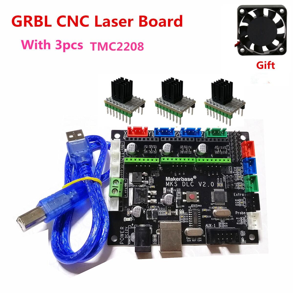 GRBL แผ่นขยายแบบออฟไลน์1.1,ตัวควบคุมไดรเวอร์ CNC MKS แผงวงจรหลัก DLC + จอแสดงผล LCD CNC TFT24 V3 ...