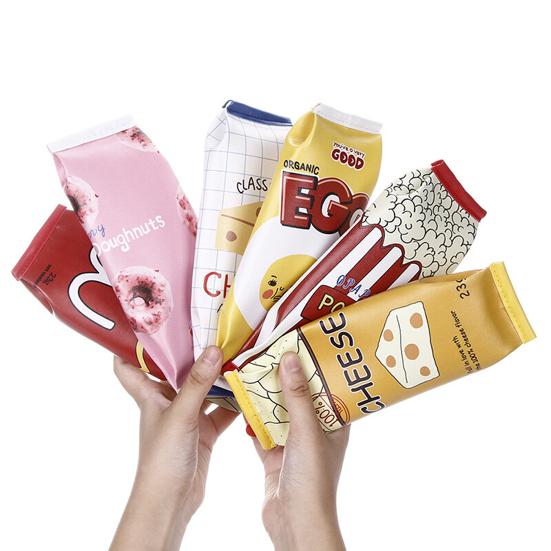 Kawaii French Fries Pencil Cases For Girls Pu Leather Fruit Snack ...