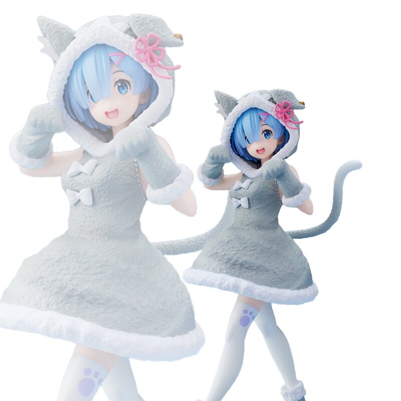 Rem Ram Anime Figure RE: Zero-Starting Life In Another World Kawaii Cat ...