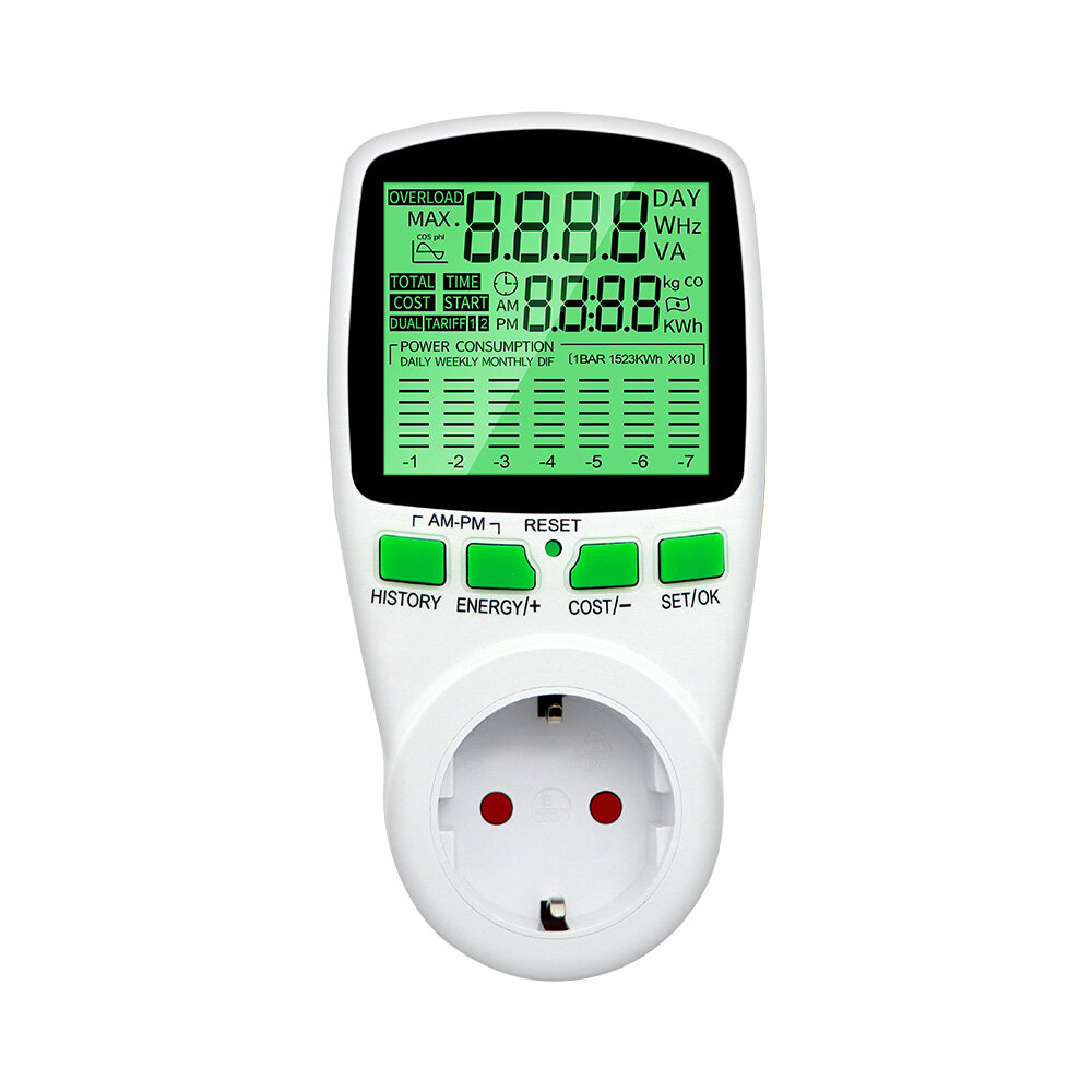 Digital AC Power Meter Socket Wattmeter Energy Meter 50Hz Digital Watt ...