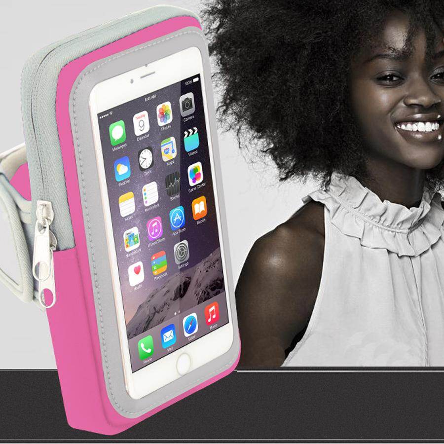 Yoomee กีฬาแขนวงแขนกระเป๋าผู้ถือโทรศัพท์มือถือกรณีวงแขนสายคล้องกับซิป ...