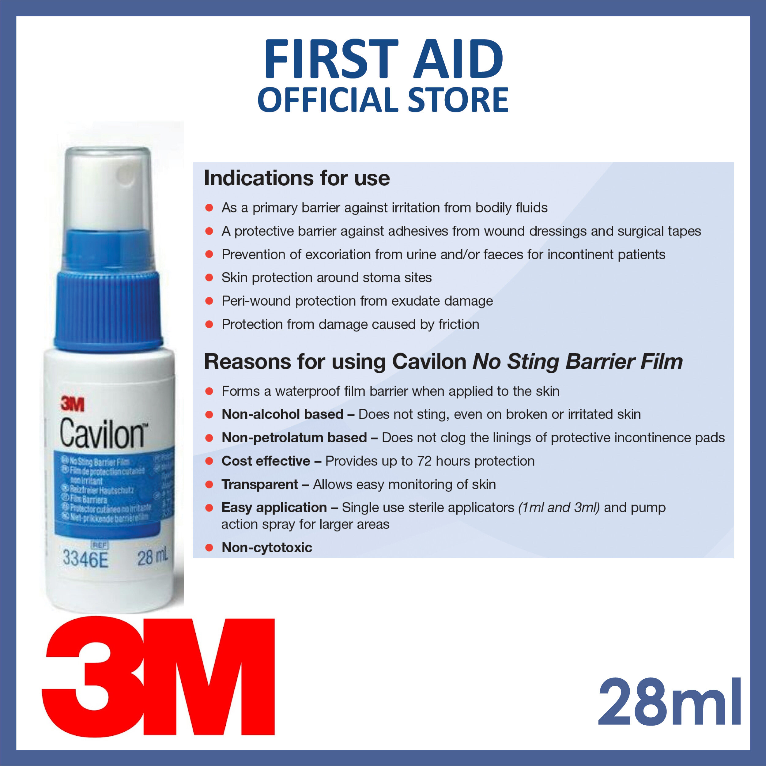 3M Cavilon Durable Barrier Cream 92gm / 3M Cavilon No Sting Barrier Film Spray 28ml | Lazada