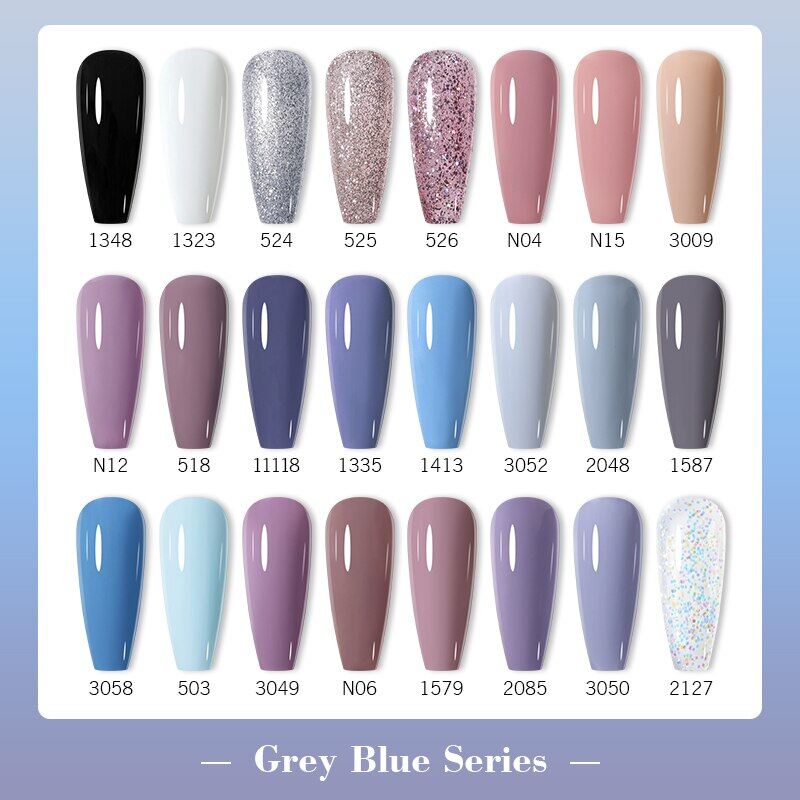 Parkson 12ML Gray Series Gel Nail UV LED Polish Nude Blue White 222 ...