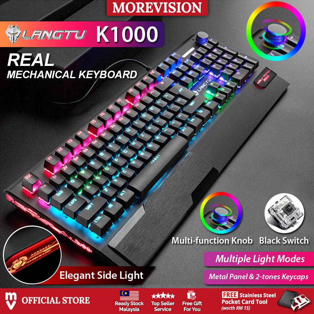 Langtu Real Mechanical K1000 Keyboard Black Switch Gaming for Laptop PC ...