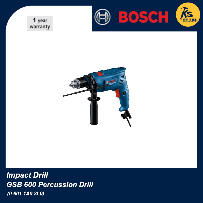 BOSCH GSB 600 Impact Drill Percussion Drill With Mini X-Line + Hand ...