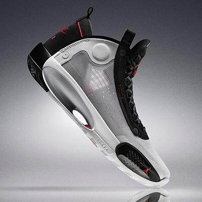 2019 ใหม่ Nike Air Jordan 34 สีฟ้า Void AJ34 First สีดำสีเทาสีน้ำเงิน Electro-Optic สีม่วง AJ 34 ...