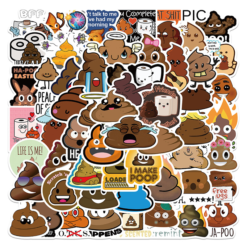 [Undistracted] 60 cartoon spoof poop emoji sticker to decorate the ...