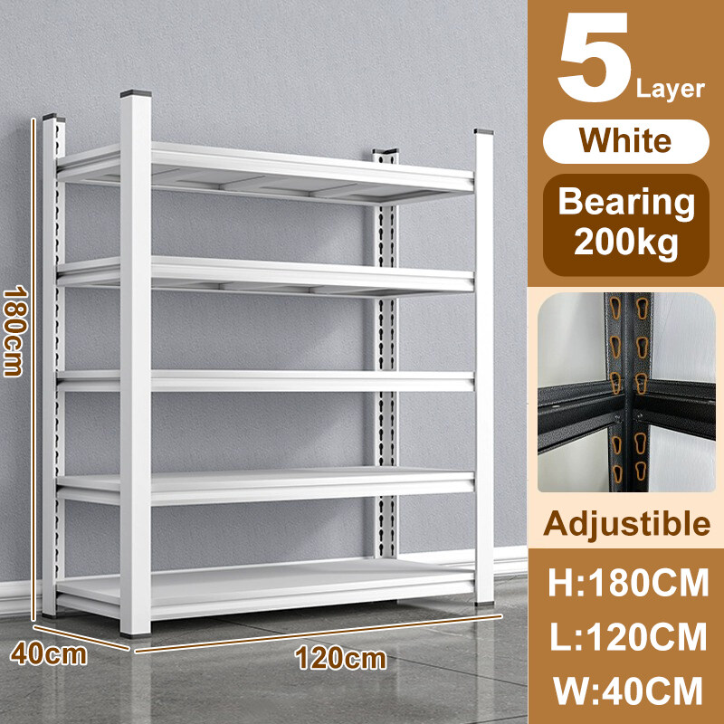 5 Tier Adjustable Heavy Duty Boltless Rack Metal Storage Rack Shelve ...