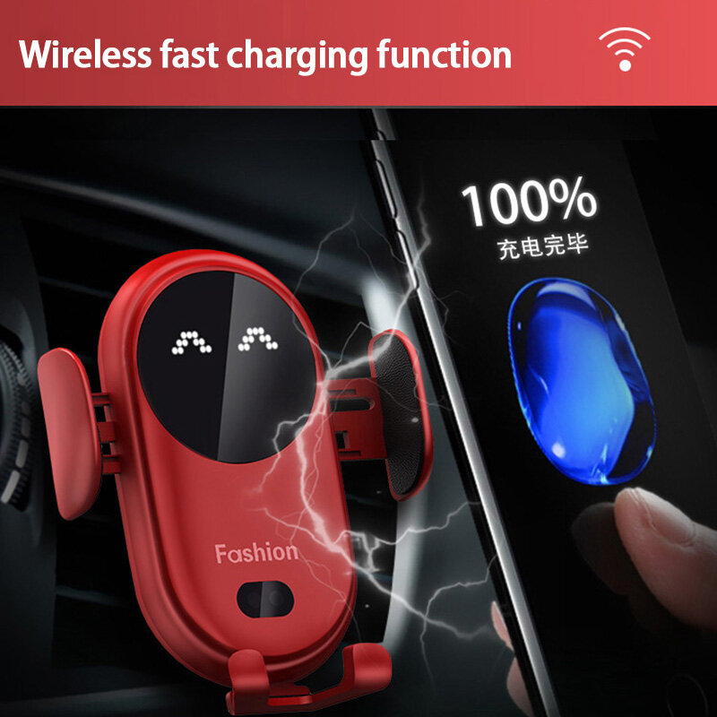 M_home【Phone Holder】Car Smart Sensor Auto Retractable 10W Qiรถยนต์ไร้ ...