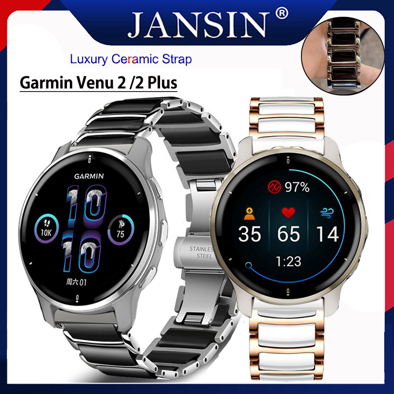 Garmin Venu 2 Smart watch strap luxury Ceramics Stainless Steel Business Bracelet Garmin Venu 2 ...