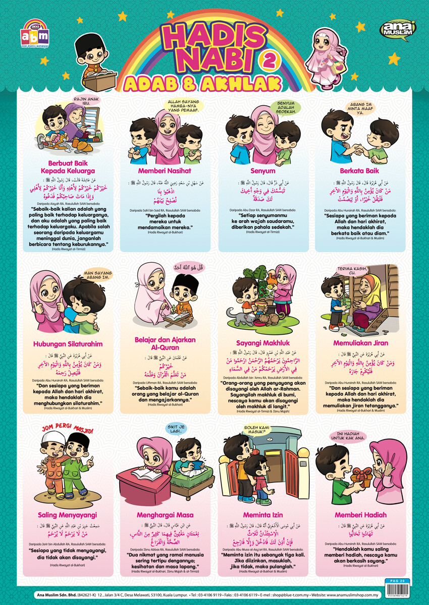 Poster Hadis Nabi 2 Rasul | Ana Muslim | Belajar Membaca Adab & Akhlak ...
