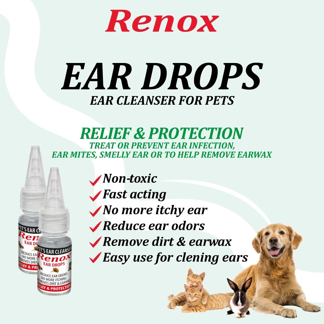 RENOX ubat telinga kucing dan pet lain 10ml | Pet Ear Drops for Cat and ...