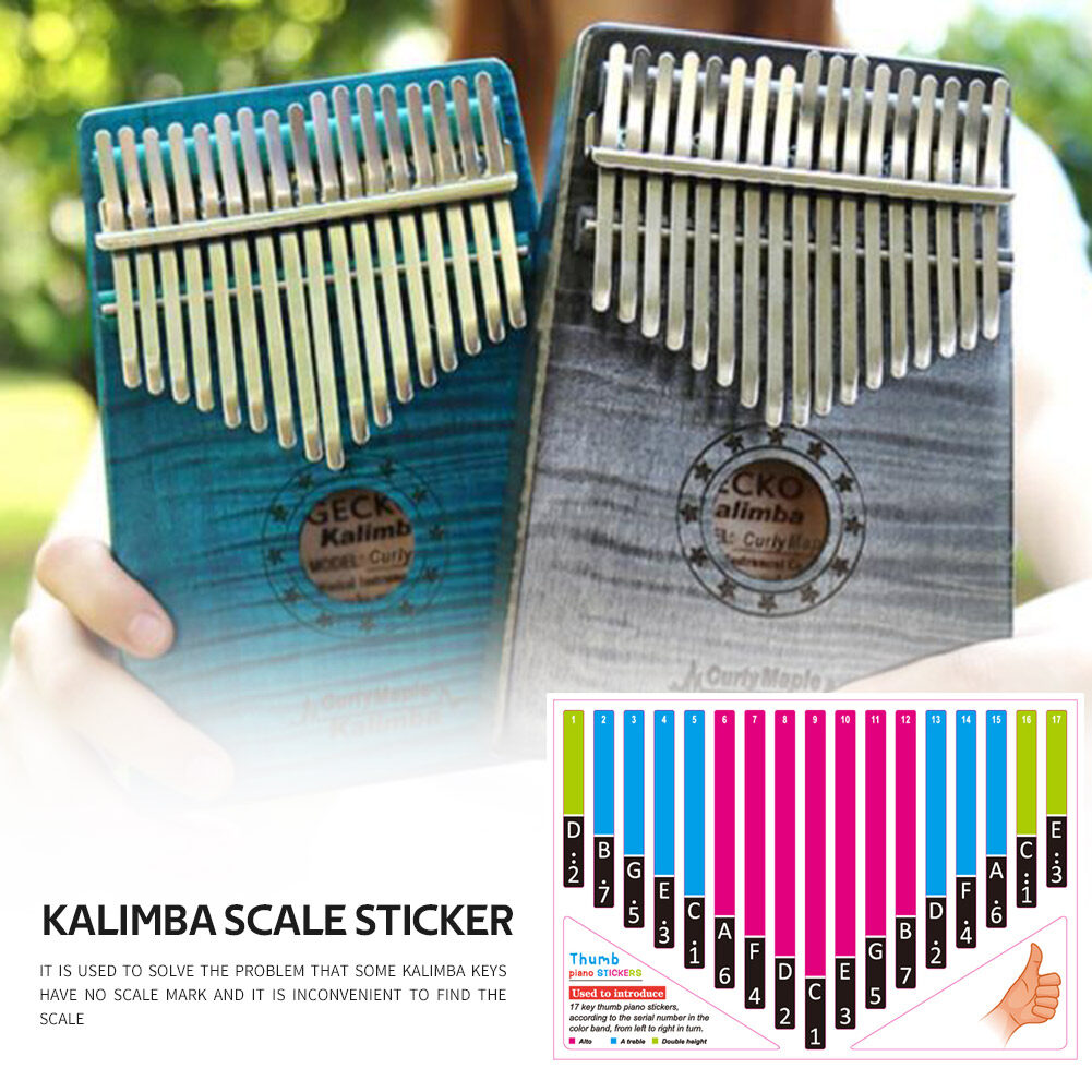 (Ready) Kalimba สติ๊กเกอร์สเกลนิ้วโป้งเปียโนหมายเหตุสติกเกอร์สำหรับ ...