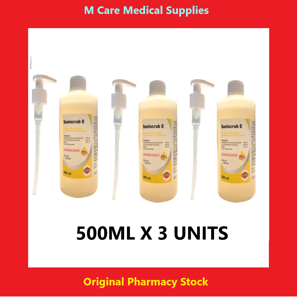 SANISCRUB E HAND SANITIZER- 500 ML X 3 UNITS | Lazada