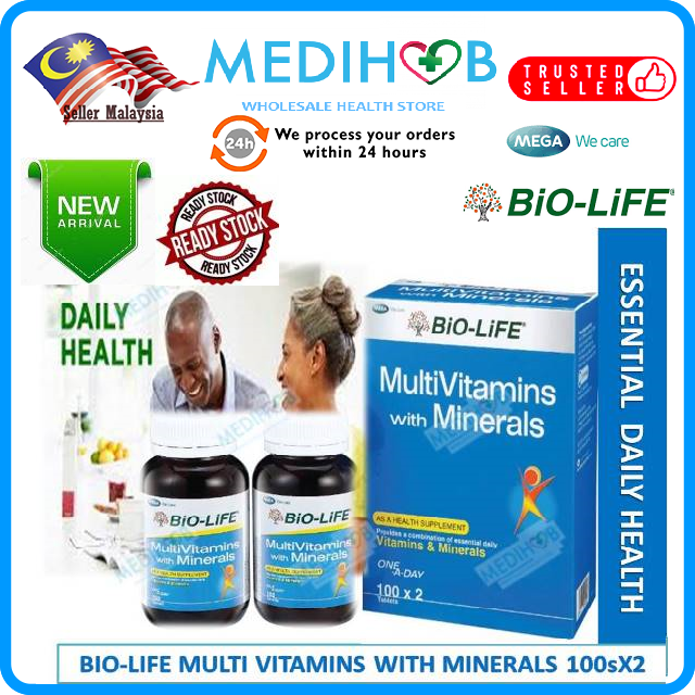 BIOLIFE MULTI VITAMINS with Minerals (18 types) 100s x 2 Promo Pack ...