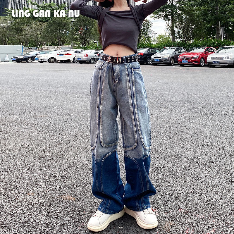 LING GAN KA NU Quần Jean Nữ Quần Ống Rộng Ống Đứng May Cạp Cao Màu ...