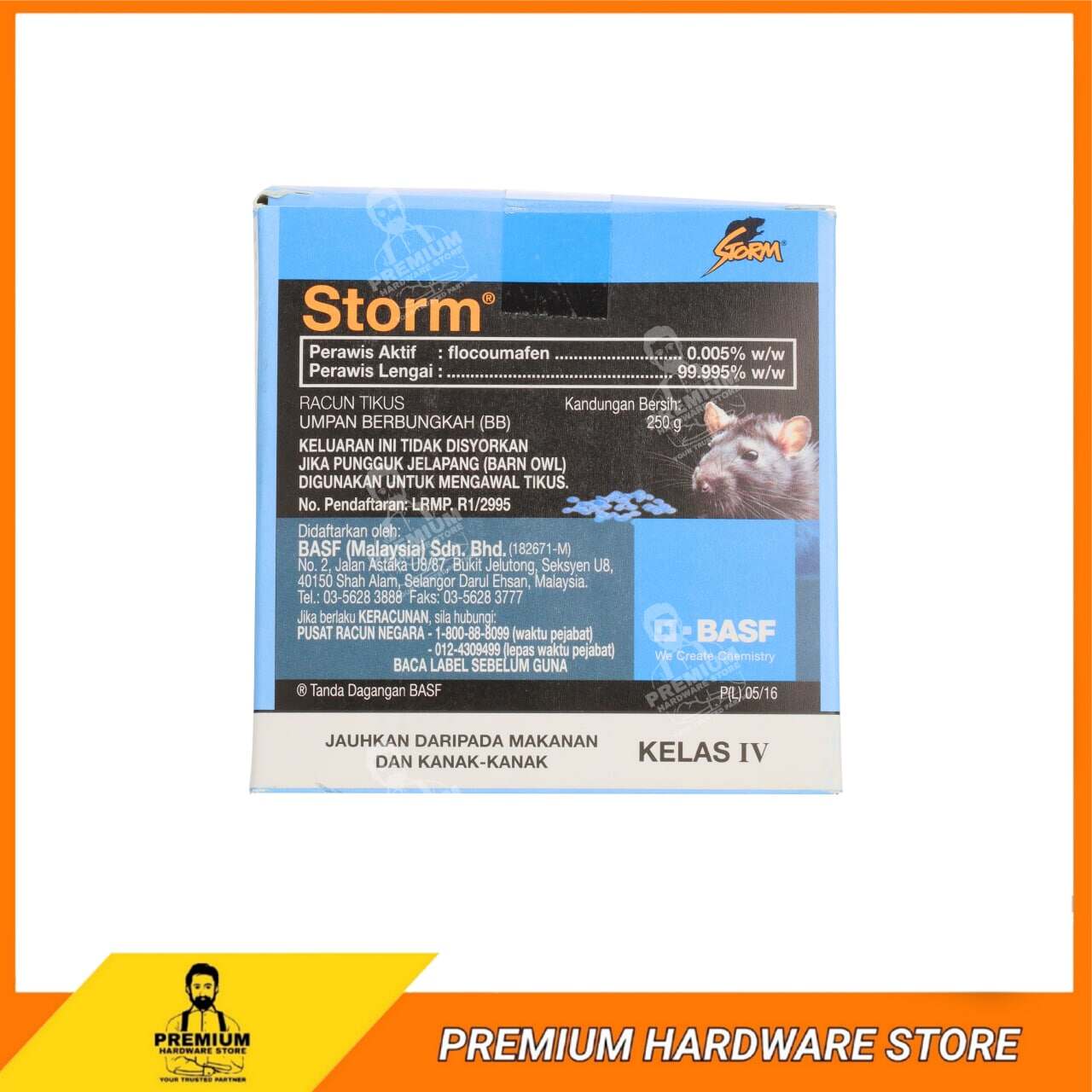 BASF Storm 250G Flocoumafen 0.005% Mice Rat Mouse Killer Poison (Same ...