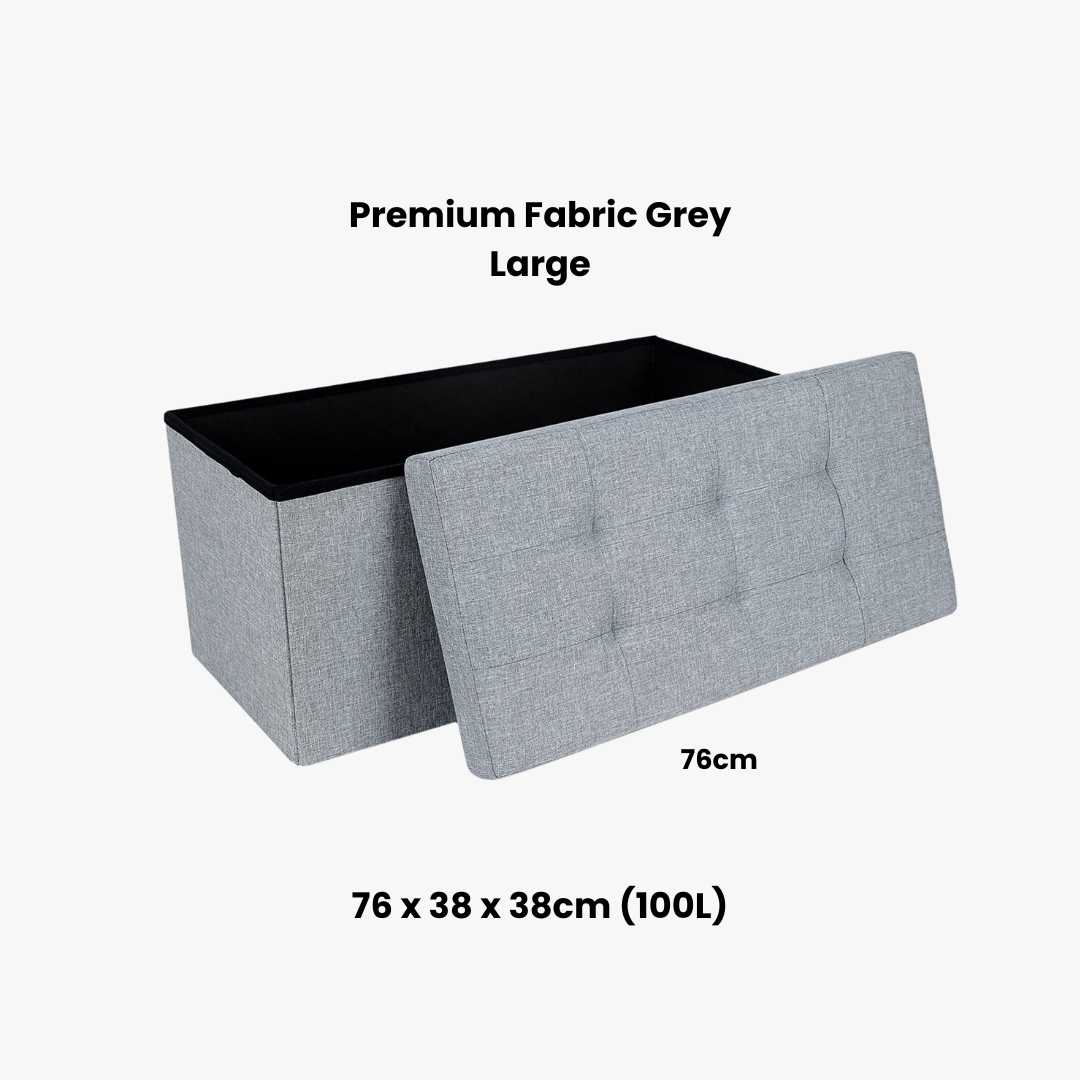 TSM Leather Storage Bench | Ottoman | Storage Organizer | Foldable ...