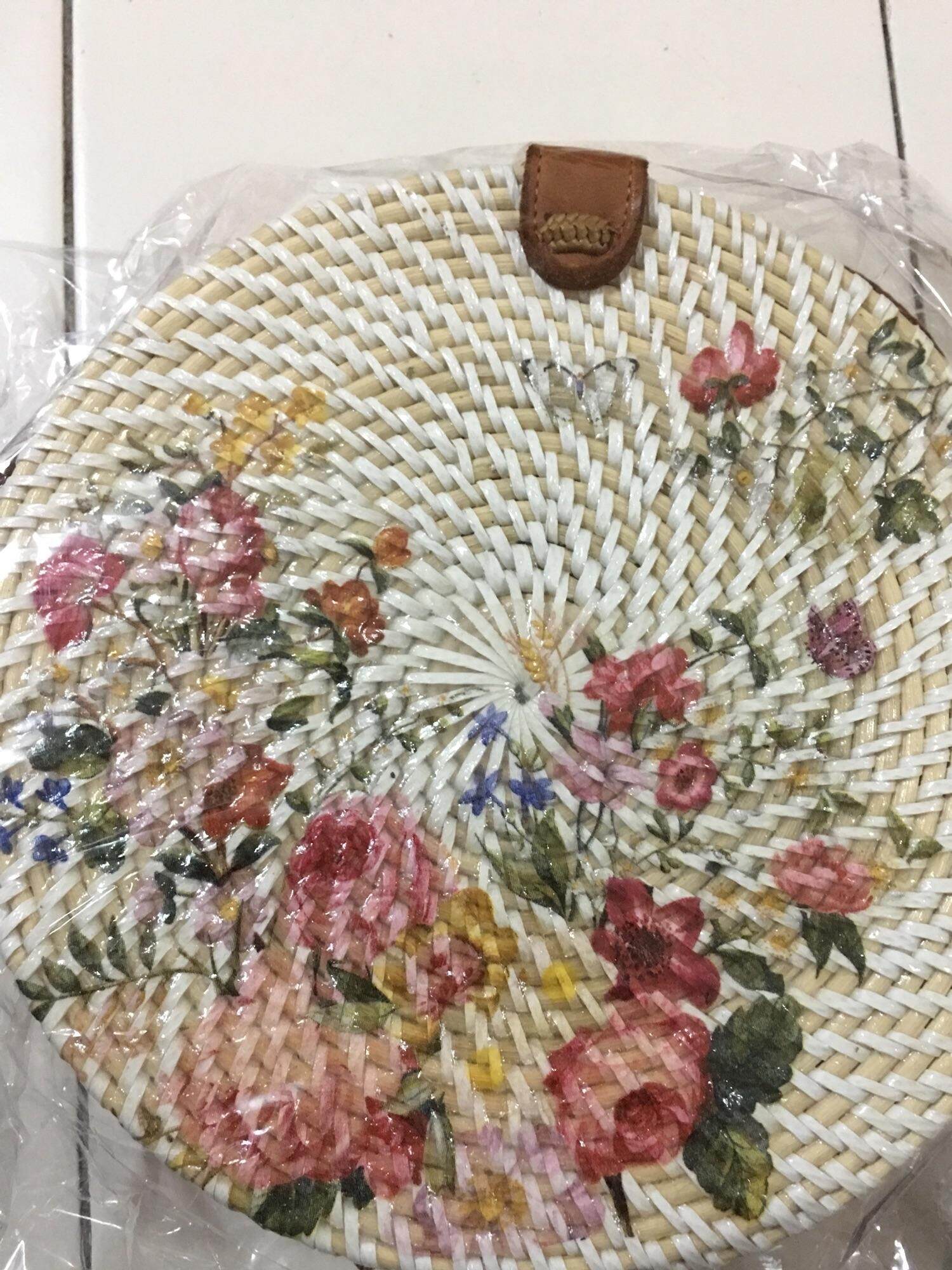 Beg rotan Bali ( bunga warna warna) | Lazada