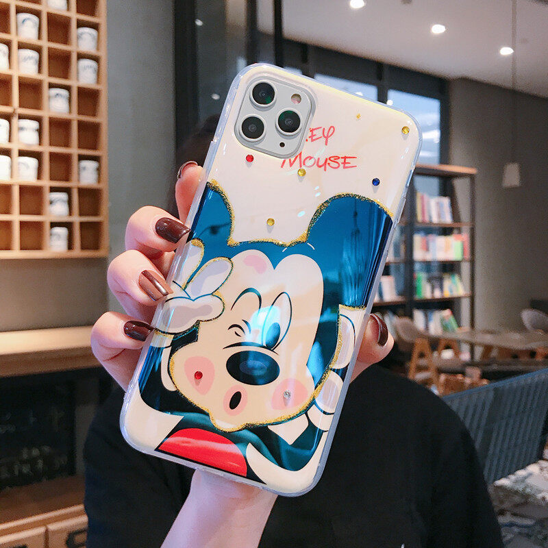 Cartoon Lovely Mickey Minnie Mouse Mobile Phone Case with Bling Glitter ...