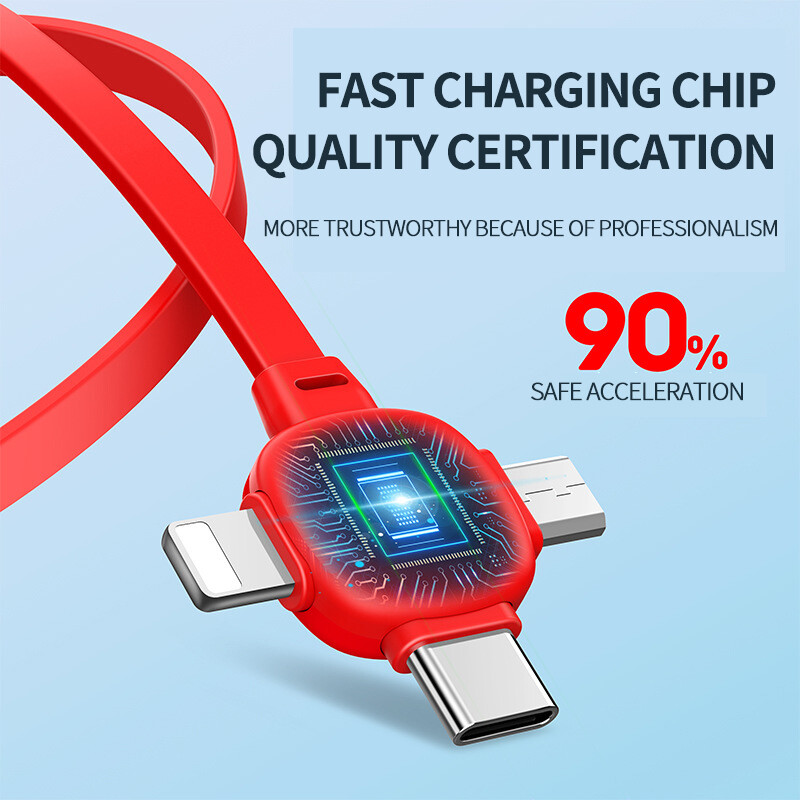 CASEIER 3 In 1 USB สายชาร์จอย่างรวดเร็ว5A มือถือสำหรับ iPhone ซัมซุงหัว ...