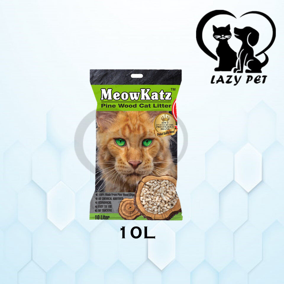 MeowKatz Natural Pine Wood Cat Litter 10L Meow Katz | Lazada