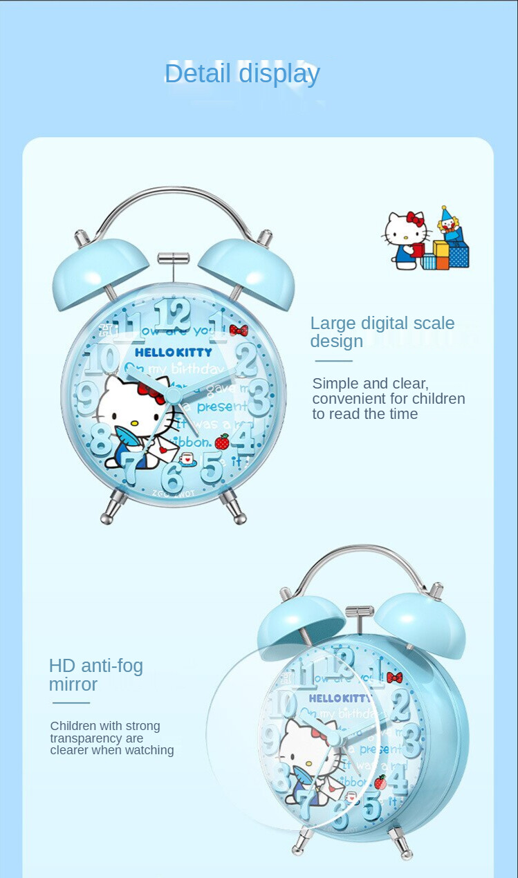Hello (kitty)Alarm Clock Student Children Cartoon Creative Large Volume ...