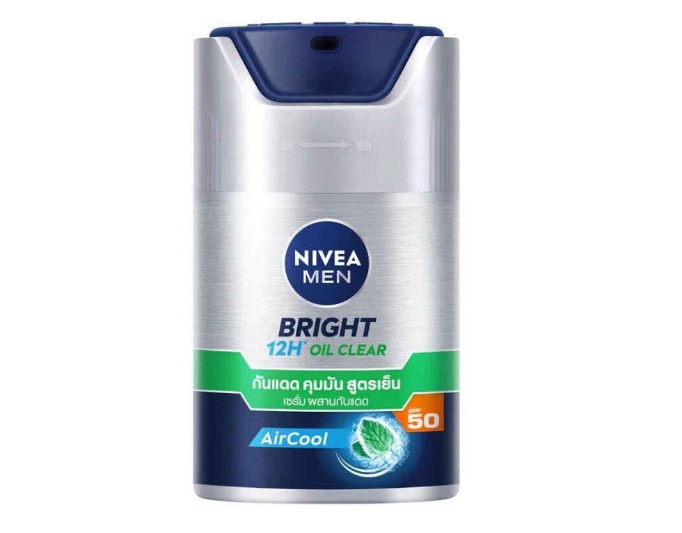 Nivea Men Bright Oil Clear Face Serum SPF50 AirCool Whiten Smooth Skin ...